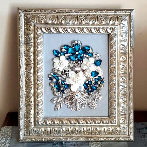 Handmade | Wall Decor | Gorgeous Framed Jewelry Art Collage | Poshmark